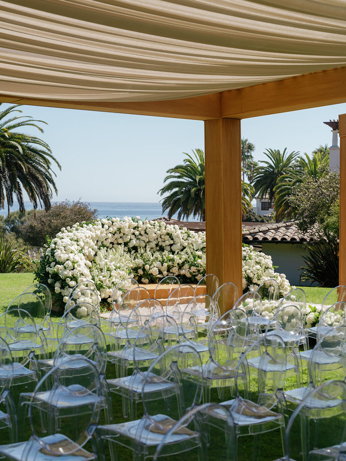 Matthew & Graeme's Bacara Wedding with White Florals & Navy Details ...